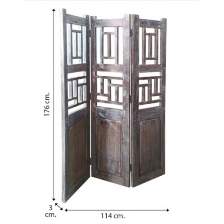 biombo, biombo madera 3 hojas, biombo madera estilo oriental